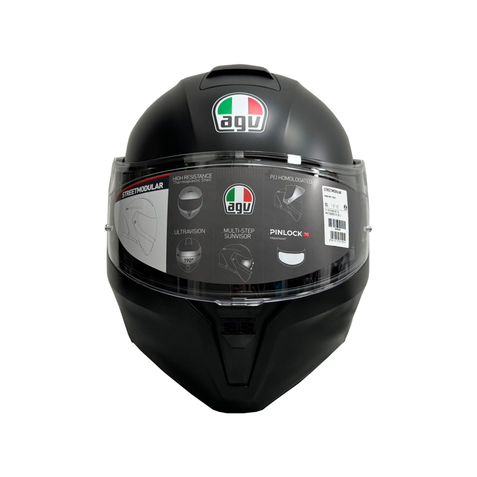 AGV Streetmodular Solid Helmet (Asian fit) FREE SENA 3S PLUS INTERCOM ...