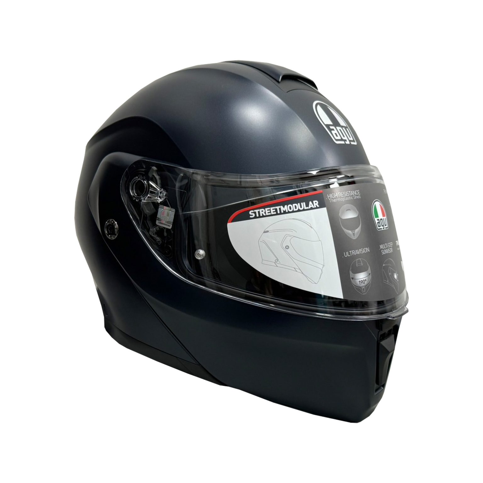 AGV Streetmodular Solid Helmet (Asian fit) FREE SENA 3S PLUS INTERCOM ...