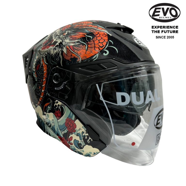 EVO RS9 Koi Dragon Helmet (FREE EVO RS9 HELMET & HEVIK HELMET BAG ...